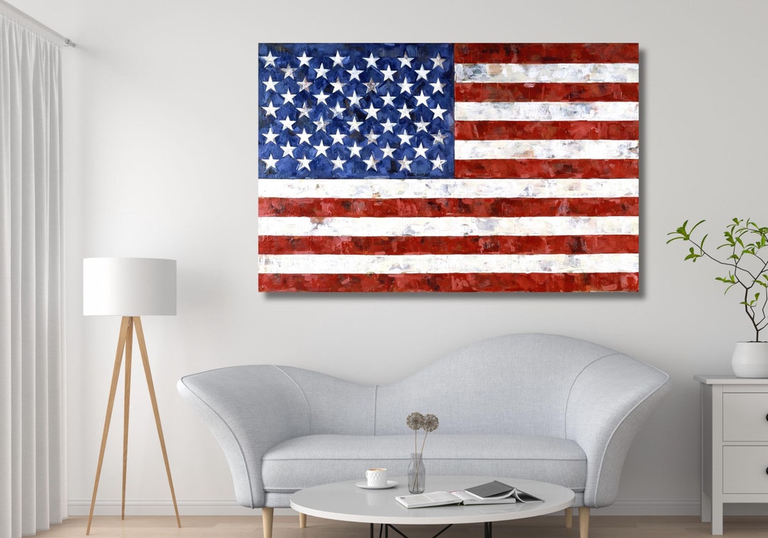 Jasper Johns Flag 1967 Wall Art, USA Flag by Jasper Johns Canvas,jasper ...