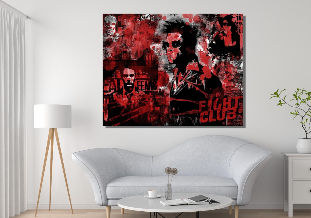 Fight Club Poster,fight Club Movie Graffiti Canvas,tyler Durden Poster ...
