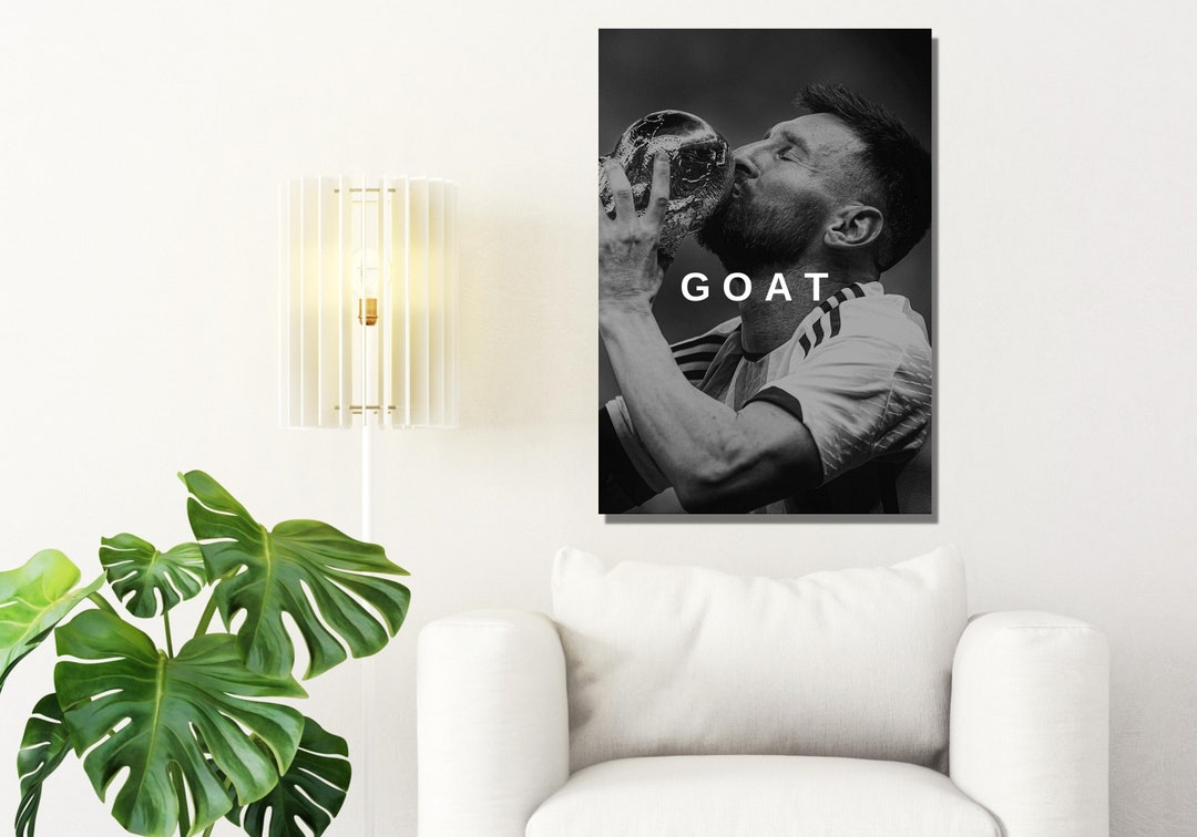 Lionel Messi Poster, GOAT Lionel Messi Canvas, Lionel Messi Print ...