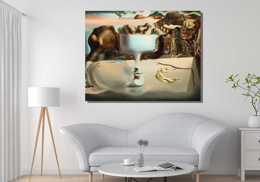 Dali Wall Art, Dali Apparition of Face and Fruit Dish on a Beach Canvas ...