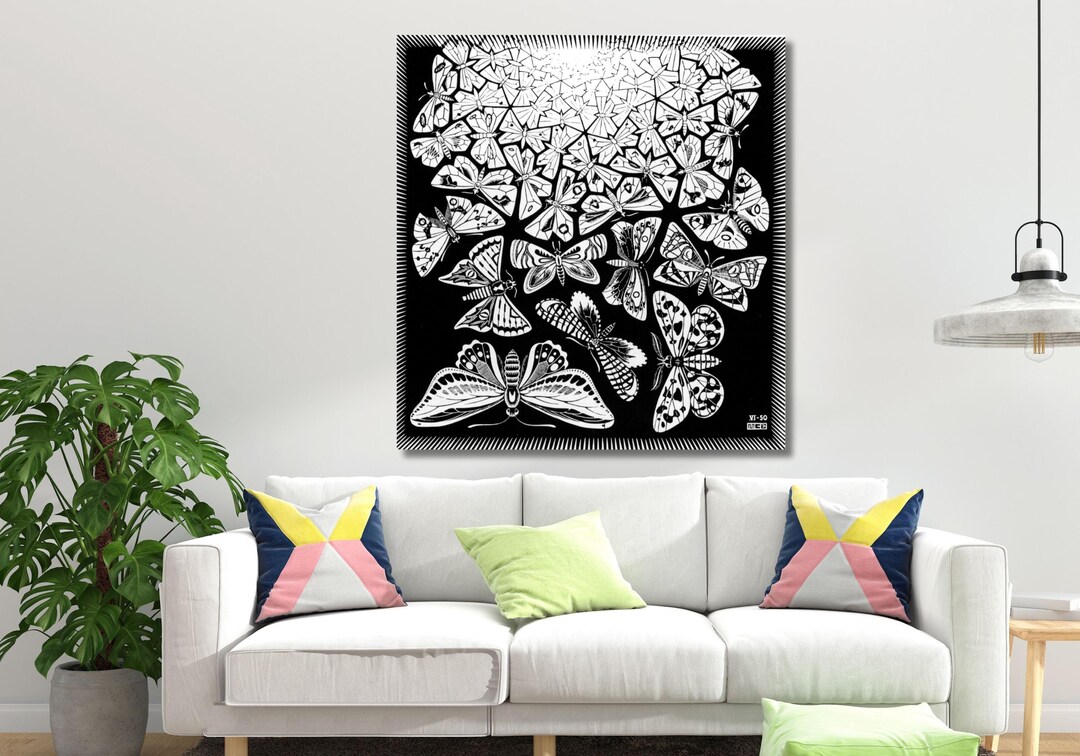 Butterflies by Maurits Cornelis Escher Canvas,escher Poster Print Art ...
