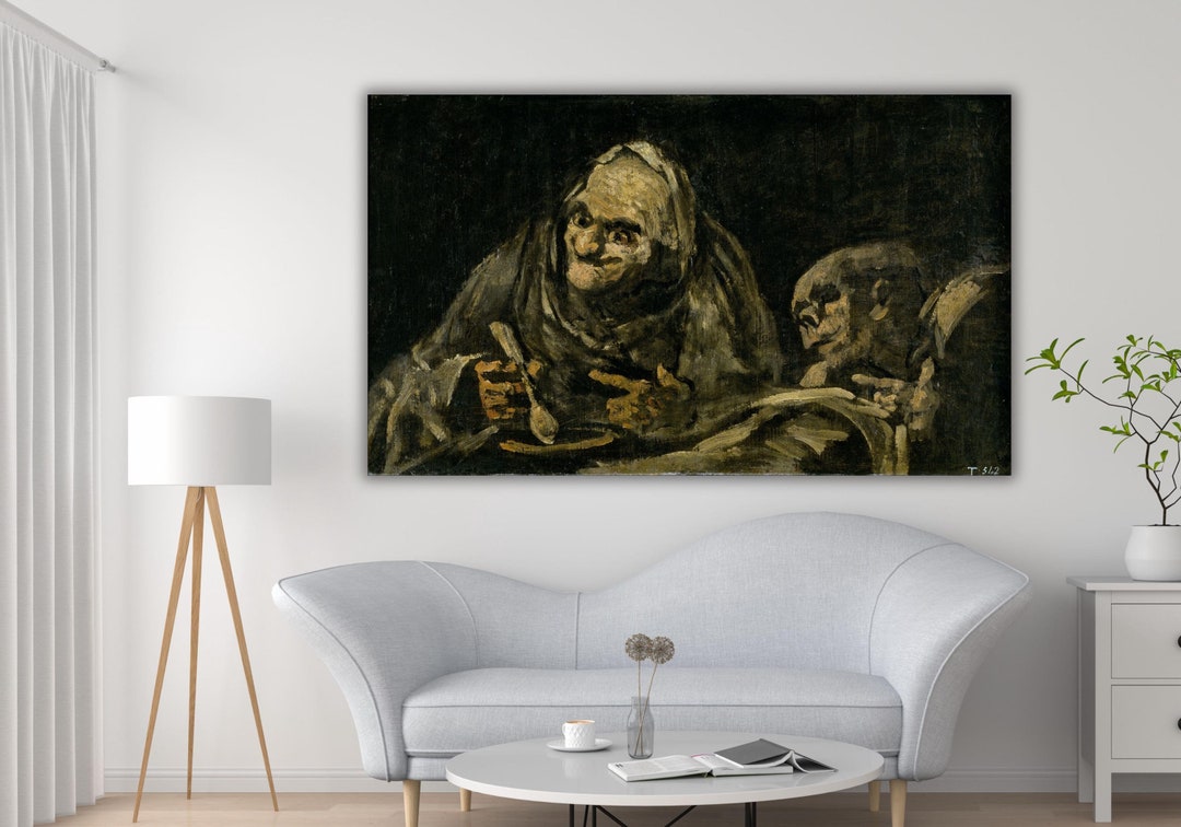 Francisco Goya Two Old Ones Eating Soup Canvas, Exhibition Poster Print ...