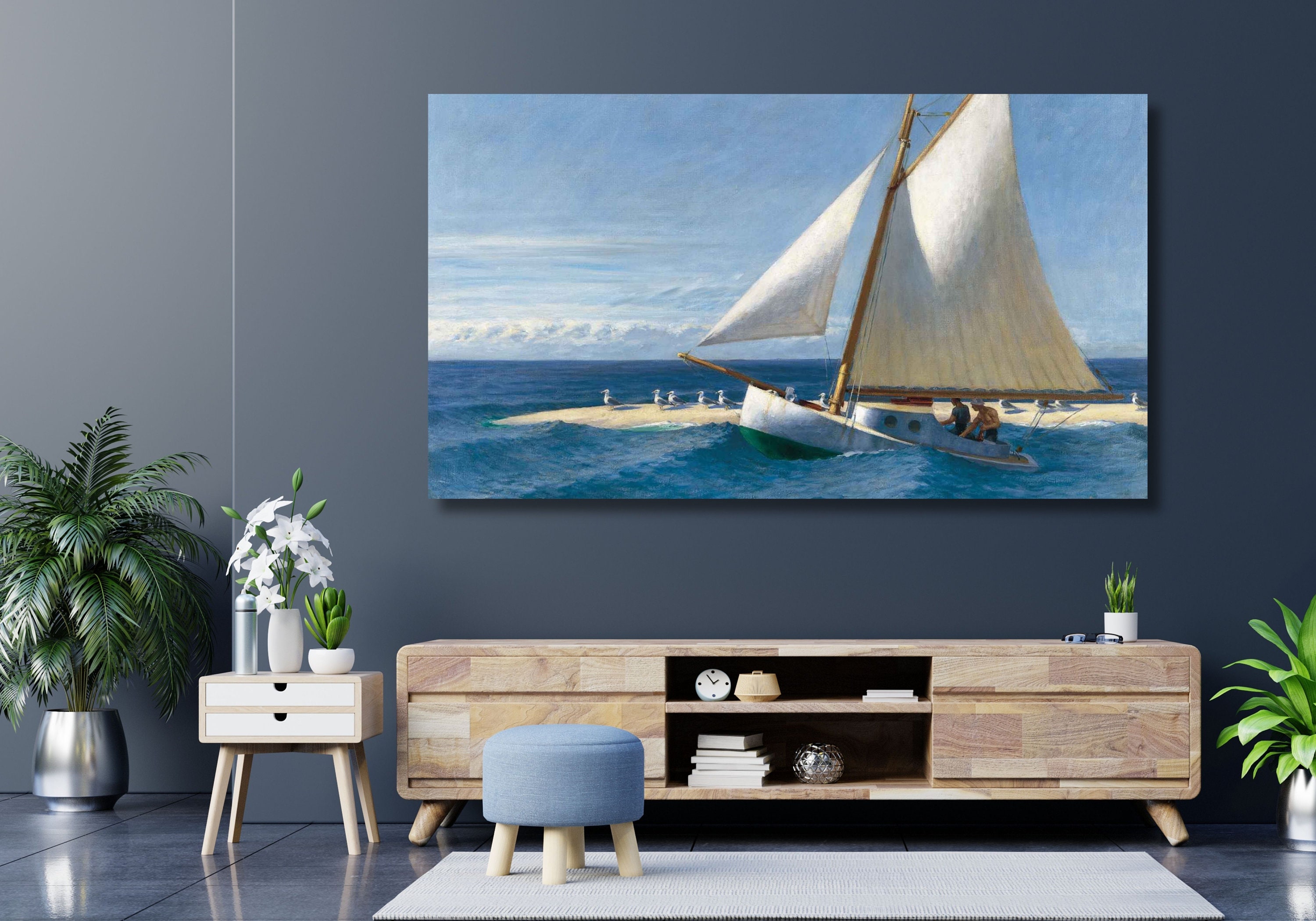 Edward Hopper Art,edward Hopper Sailboat the Sea 1951 Canvas,edward ...