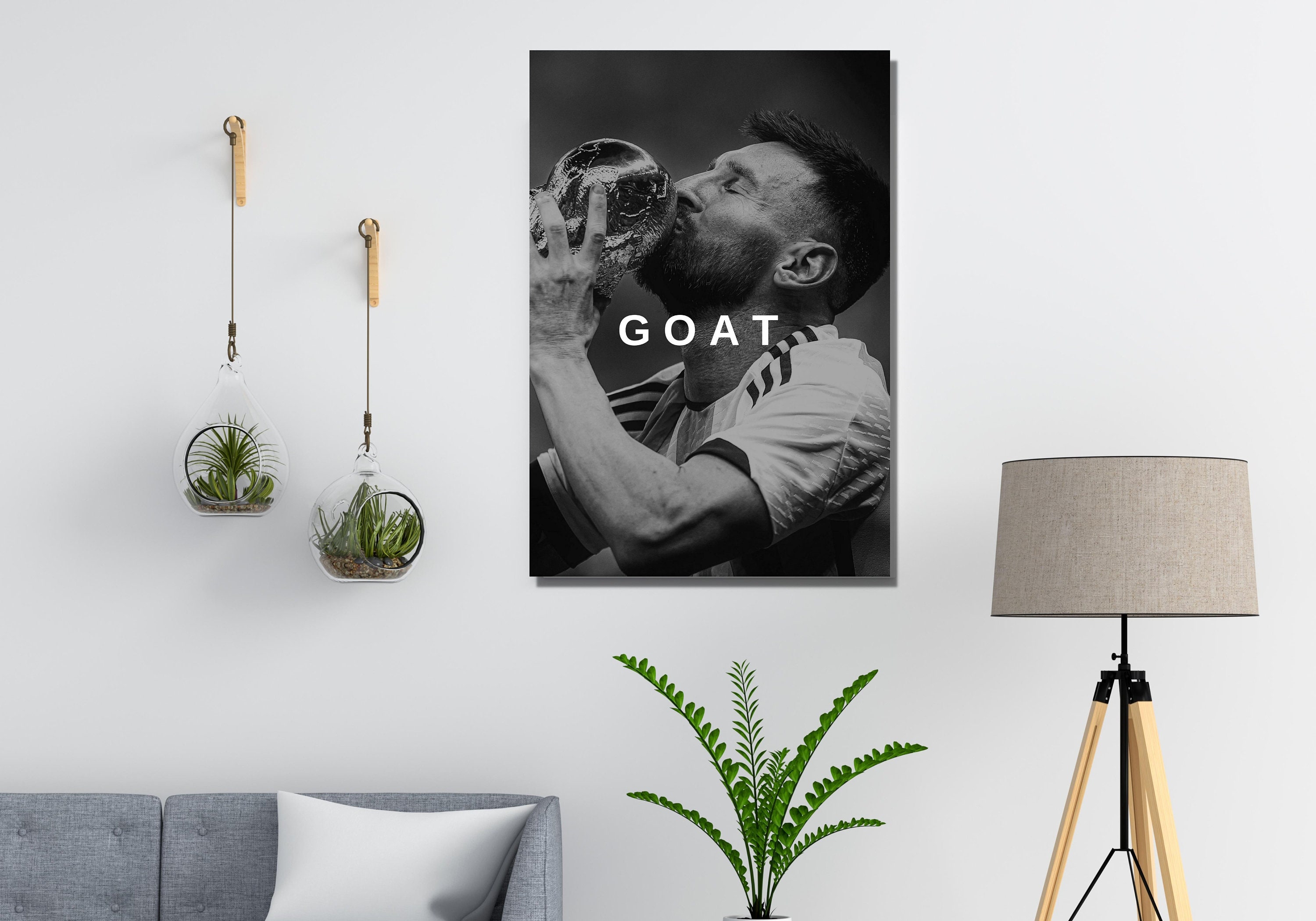 Lionel Messi Poster, GOAT Lionel Messi Canvas, Lionel Messi Print ...