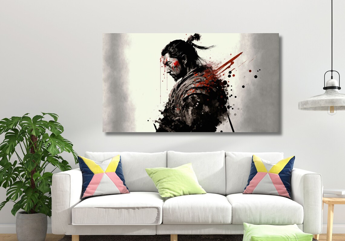 Samurai Poster,samurai Canvas Painting,samurai Man Canvas Print ,wall ...