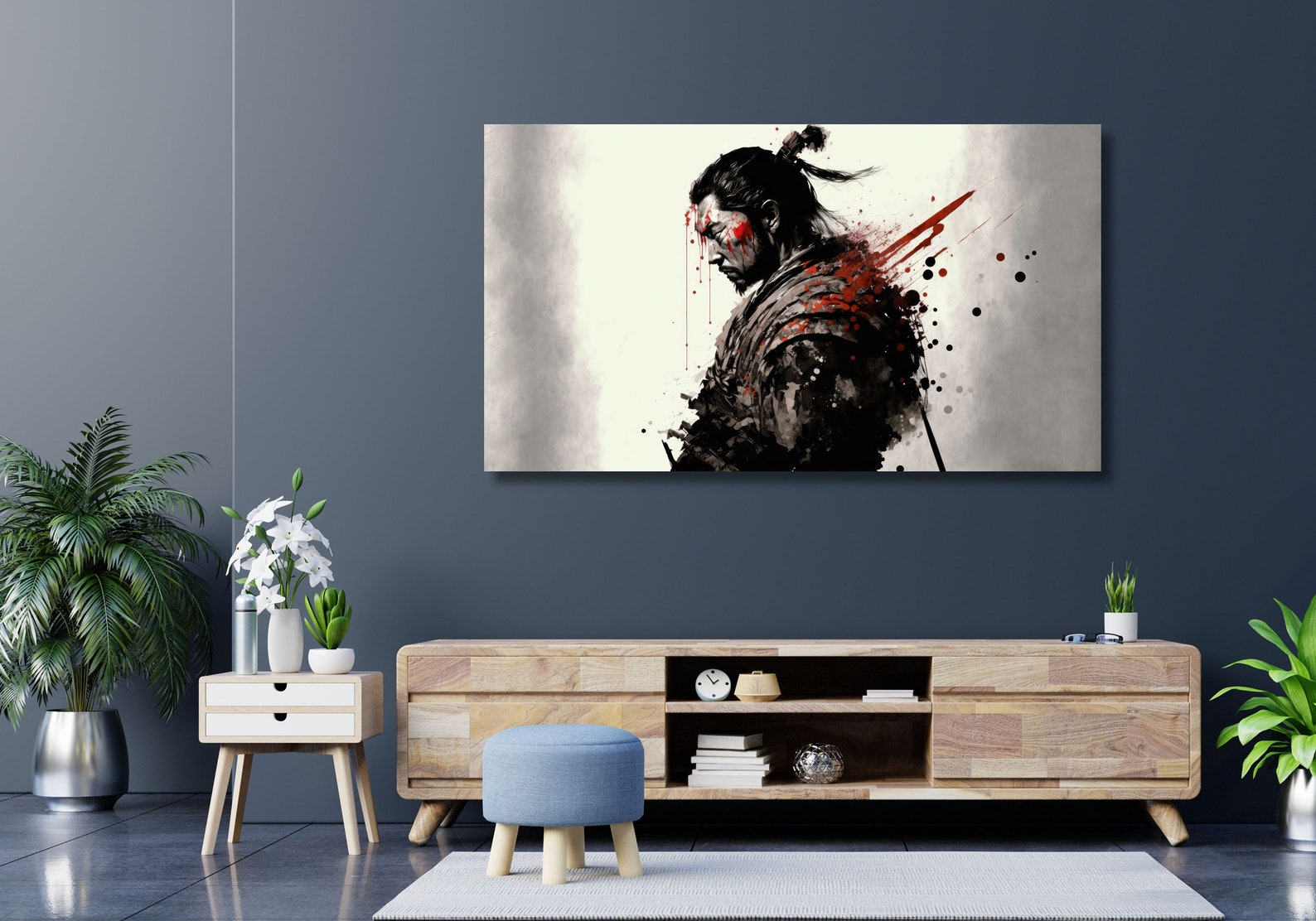 Samurai Poster,samurai Canvas Painting,samurai Man Canvas Print ,wall ...
