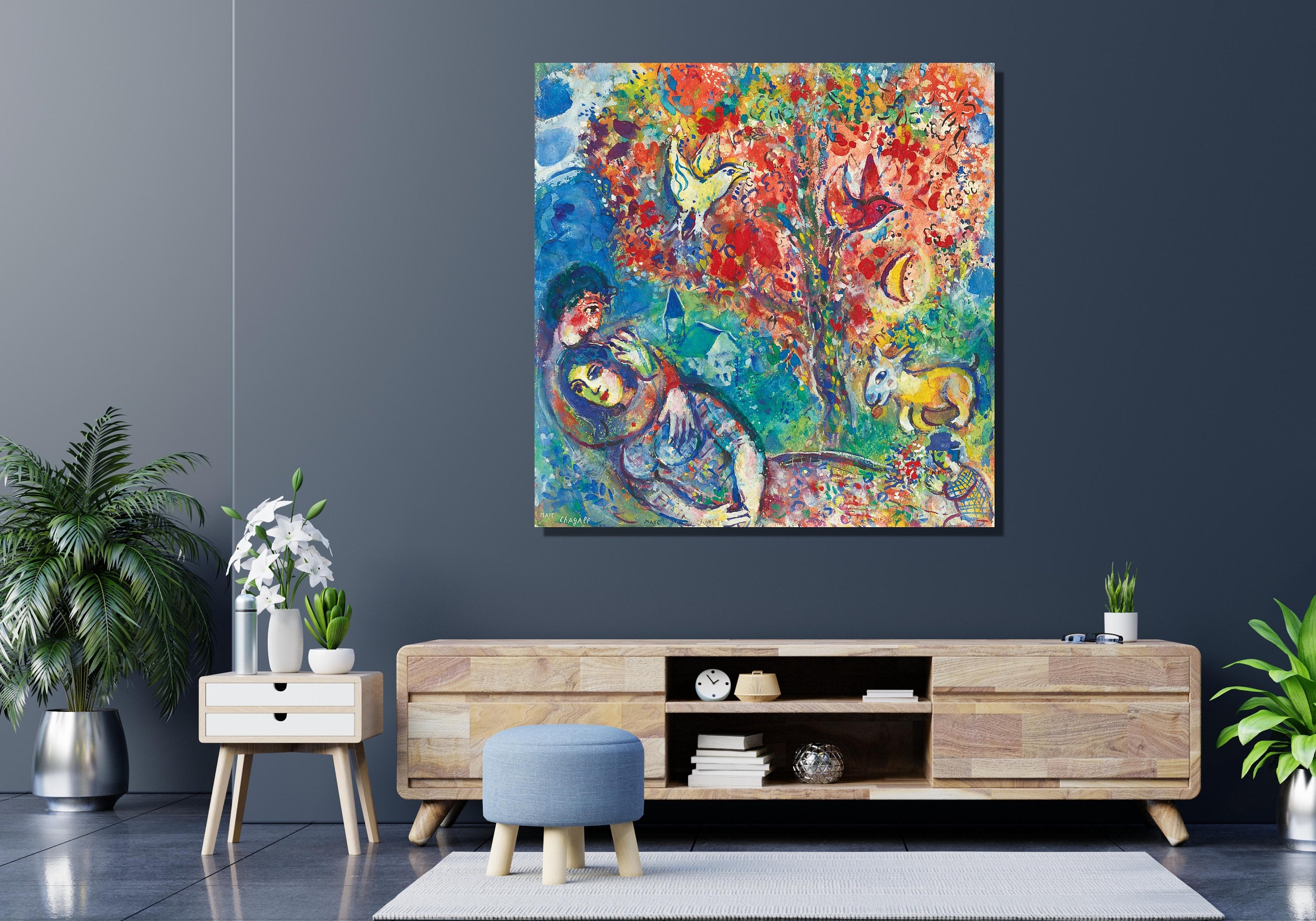 Marc Chagall Poster, Marc Chagall Couple Under Tree Canvas, Marc ...