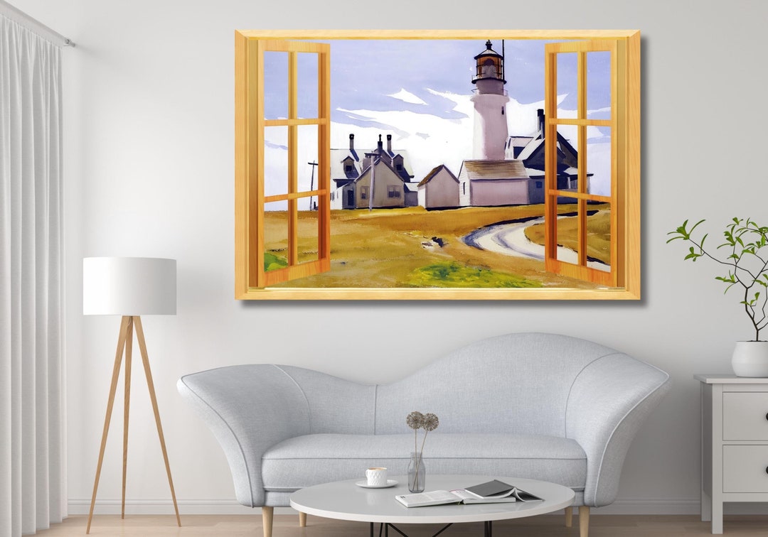 Edward Hopper Window Frame Style Canvas,highland Light Painting, Edward ...