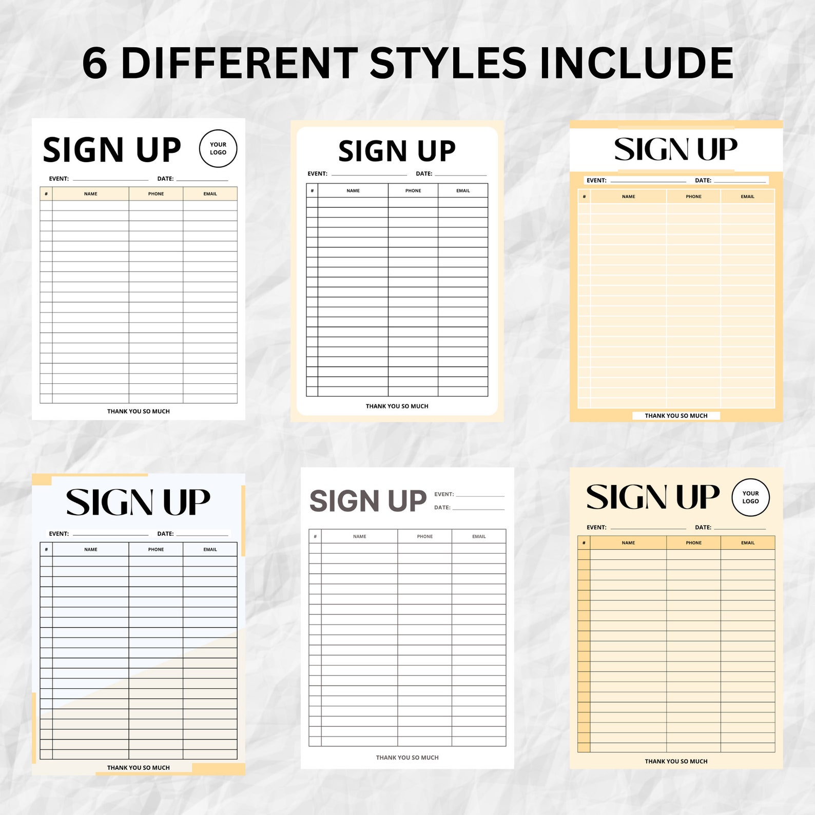 Editable Sign up Sheet Template, Printable Sign up Template, Sign up ...