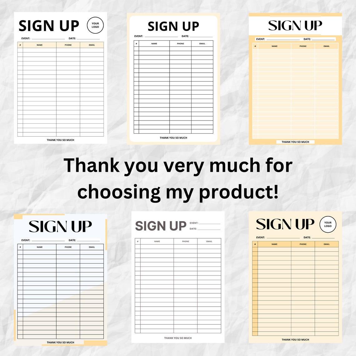 Editable Sign up Sheet Template, Printable Sign up Template, Sign up ...