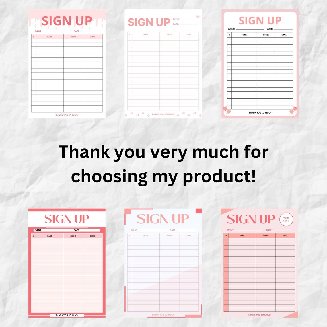 Editable Sign up Sheet Template, Printable Sign up Template, Sign up ...