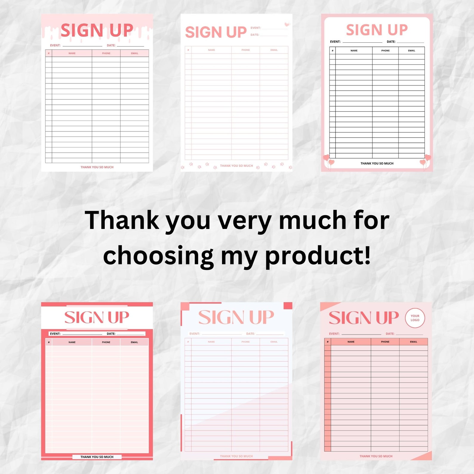 Editable Sign up Sheet Template, Printable Sign up Template, Sign up ...