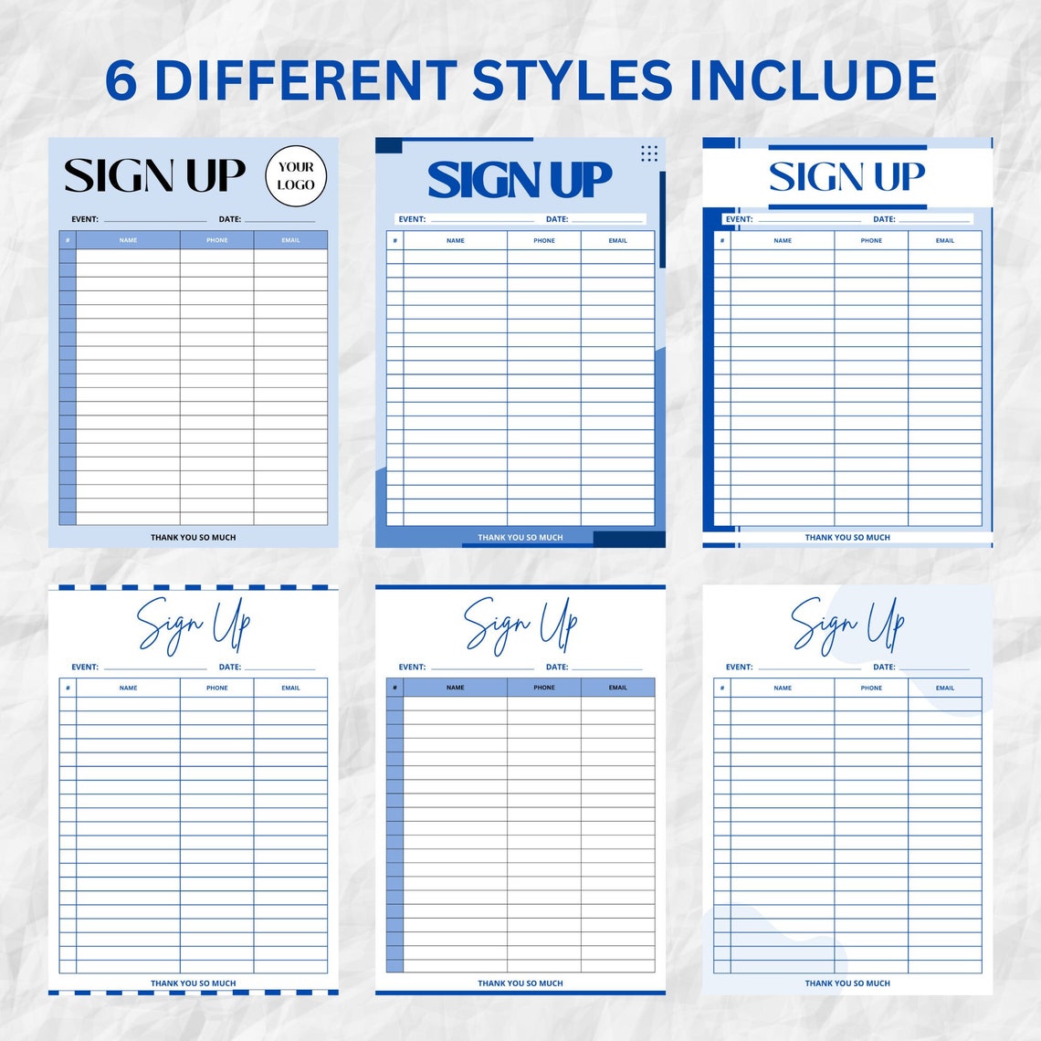 Editable Sign up Sheet Template, Printable Sign up Template, Sign up ...