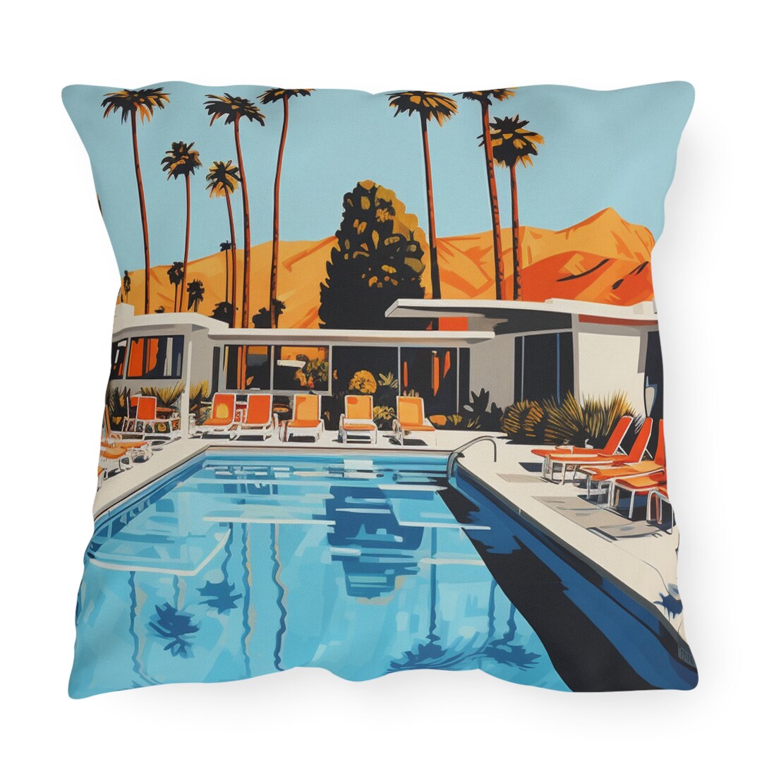 Mid Century Modern Pillows. Palm Springs Indoor or Outdoor Throw Pillow ...