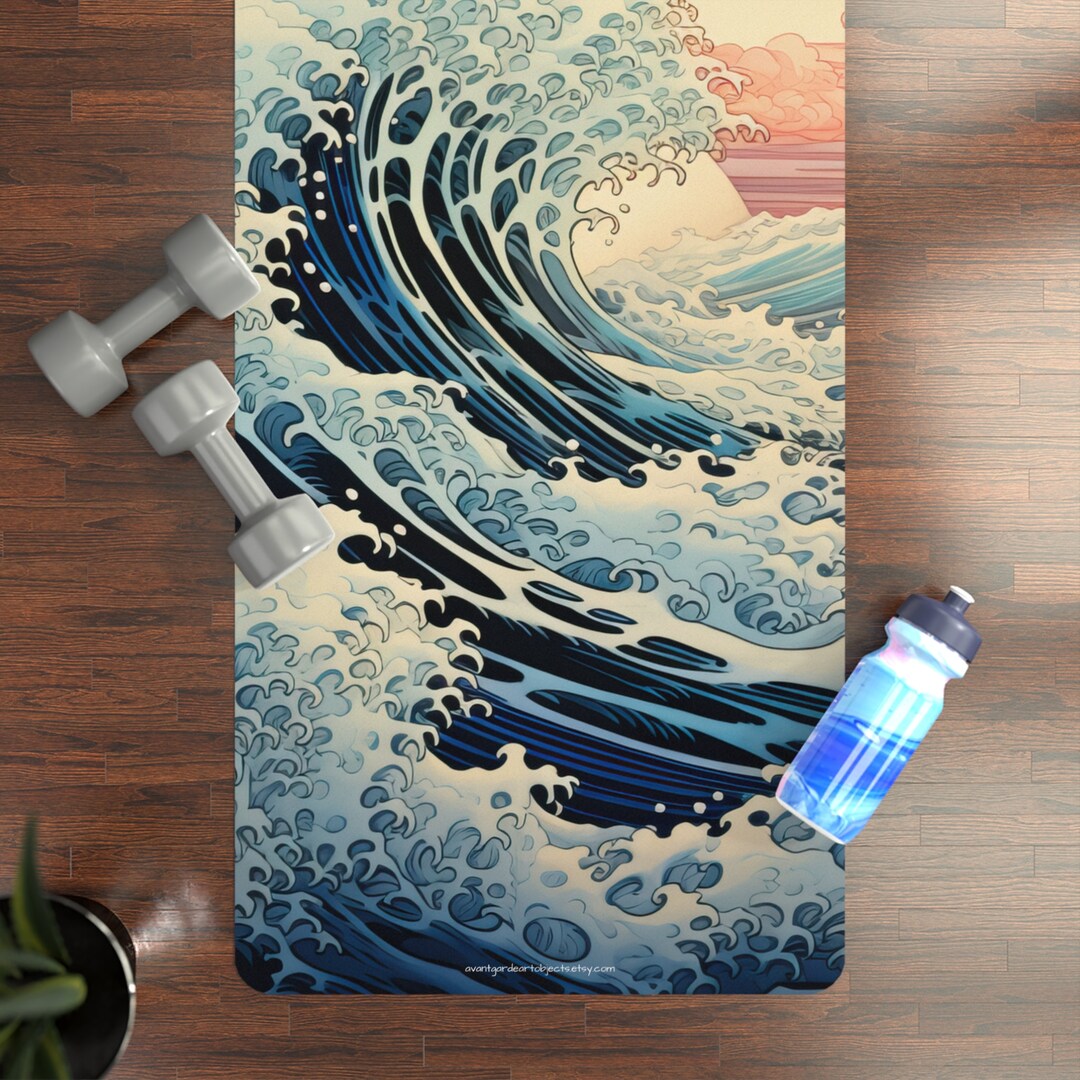 Japanese Wave Yoga Mat. great Wave off Kanagawa Inspired. Classic ...
