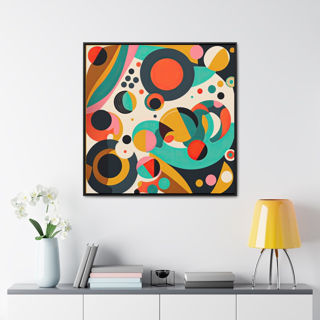 Kandinsky Art. Kandinsky Style, Abstract Art Printed on Framed Canvas ...