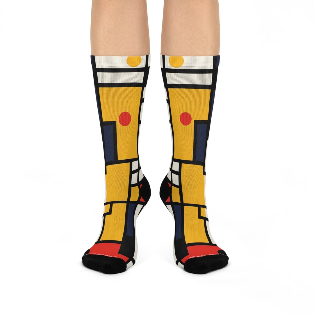 Mondrian Style Crew Socks. Modern Art Design. Statement Clothing ...
