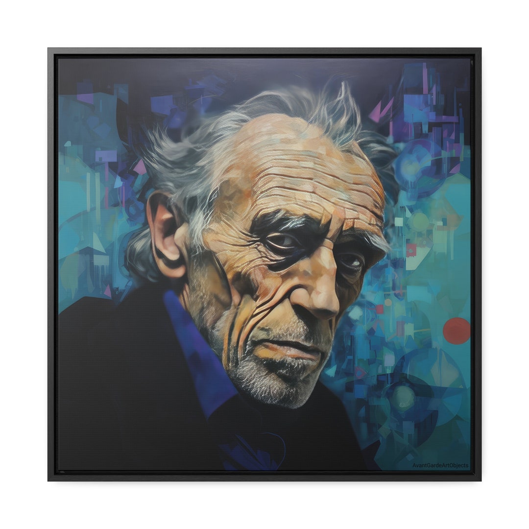 Charles Bukowski Portrait. Framed Contemporary Portrait Printed on ...