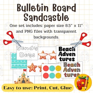 Sandcastle Bulletin Board Kit | Beach Theme Classroom Decor | Summer ...