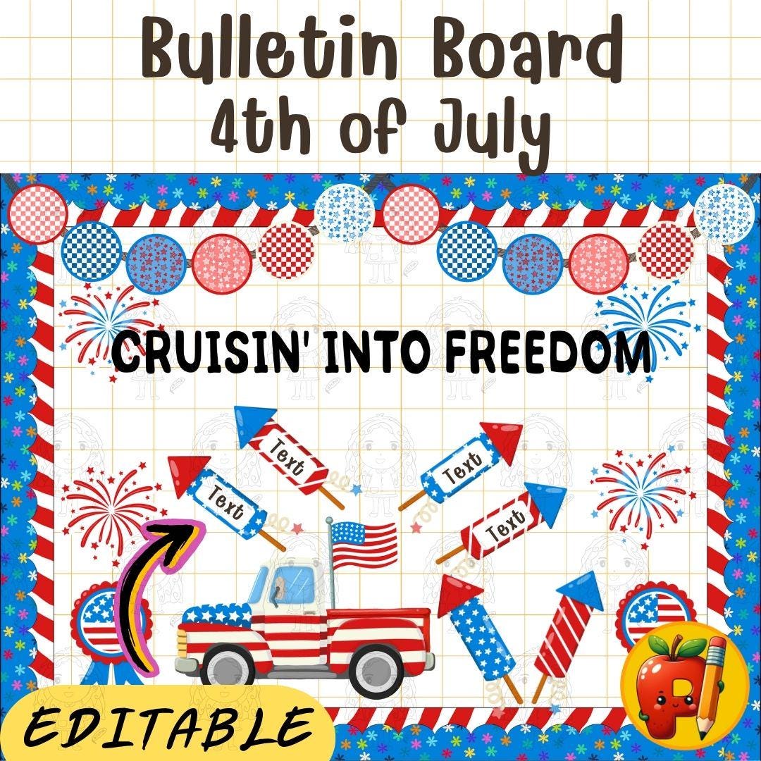 Patriotic 4th of July Bulletin Board Kit | Independence Day Decor ...