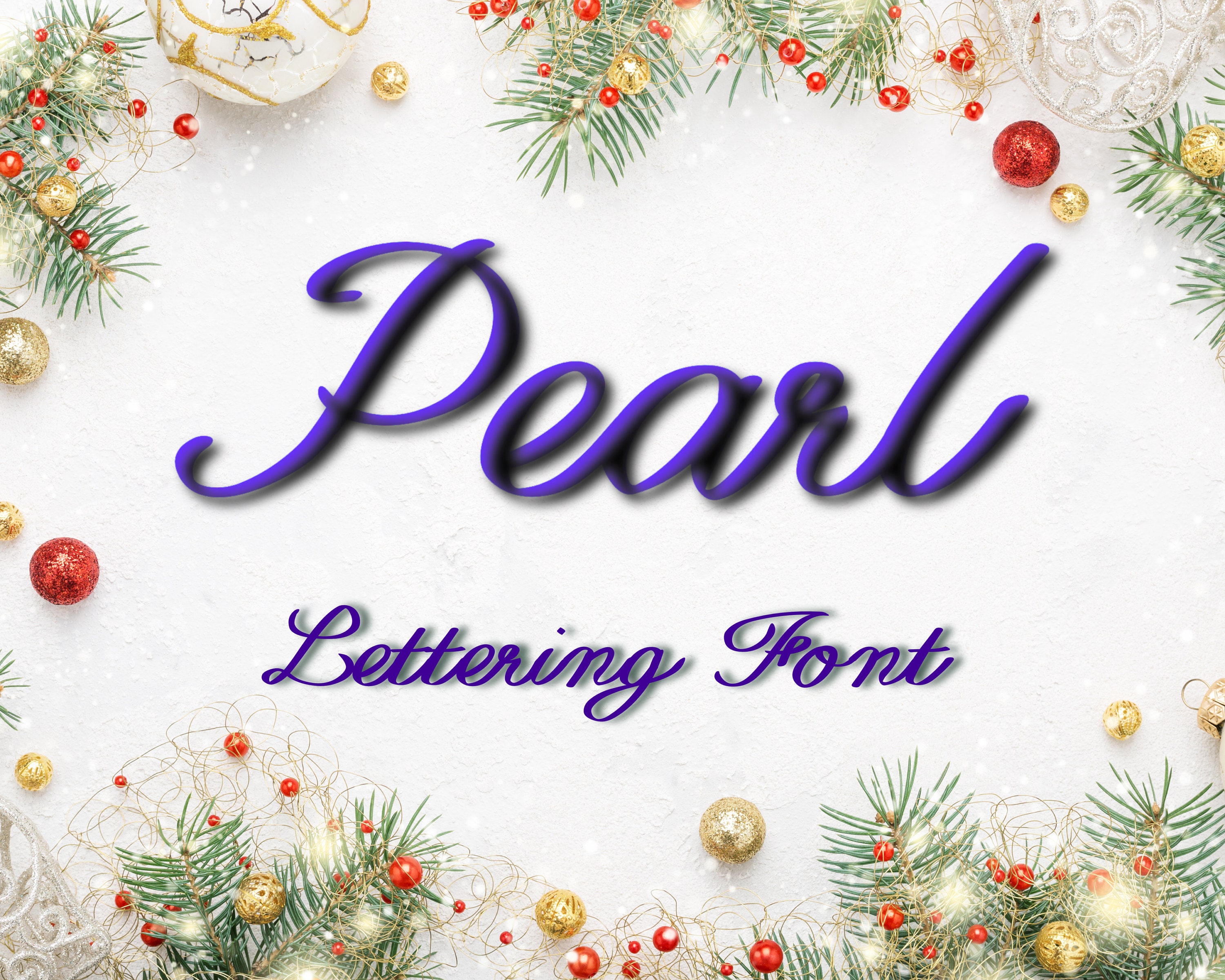 Pearl-lettering Font, Calligraphy Font, Retro Font, Christmas Font - Etsy