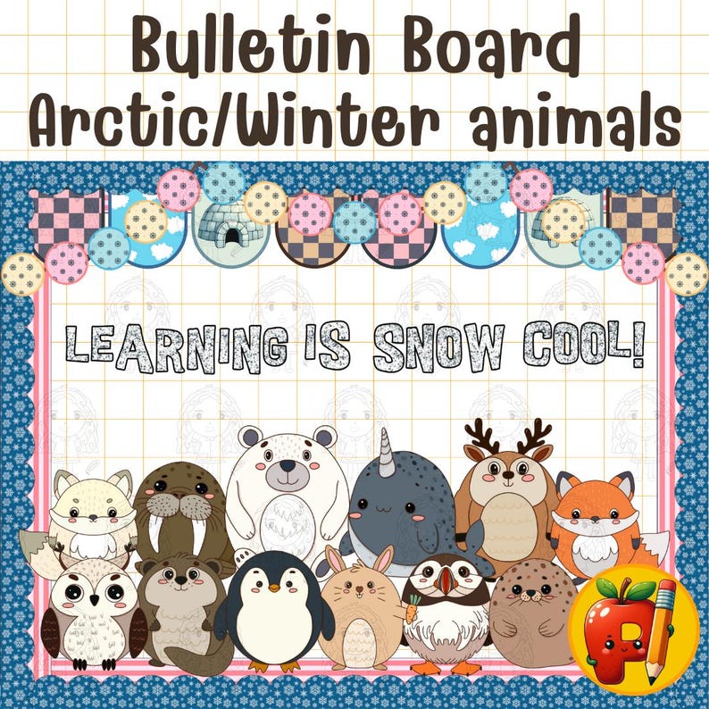 Arctic Animals Bulletin Board Kit: Winter Classroom Decor (digital ...