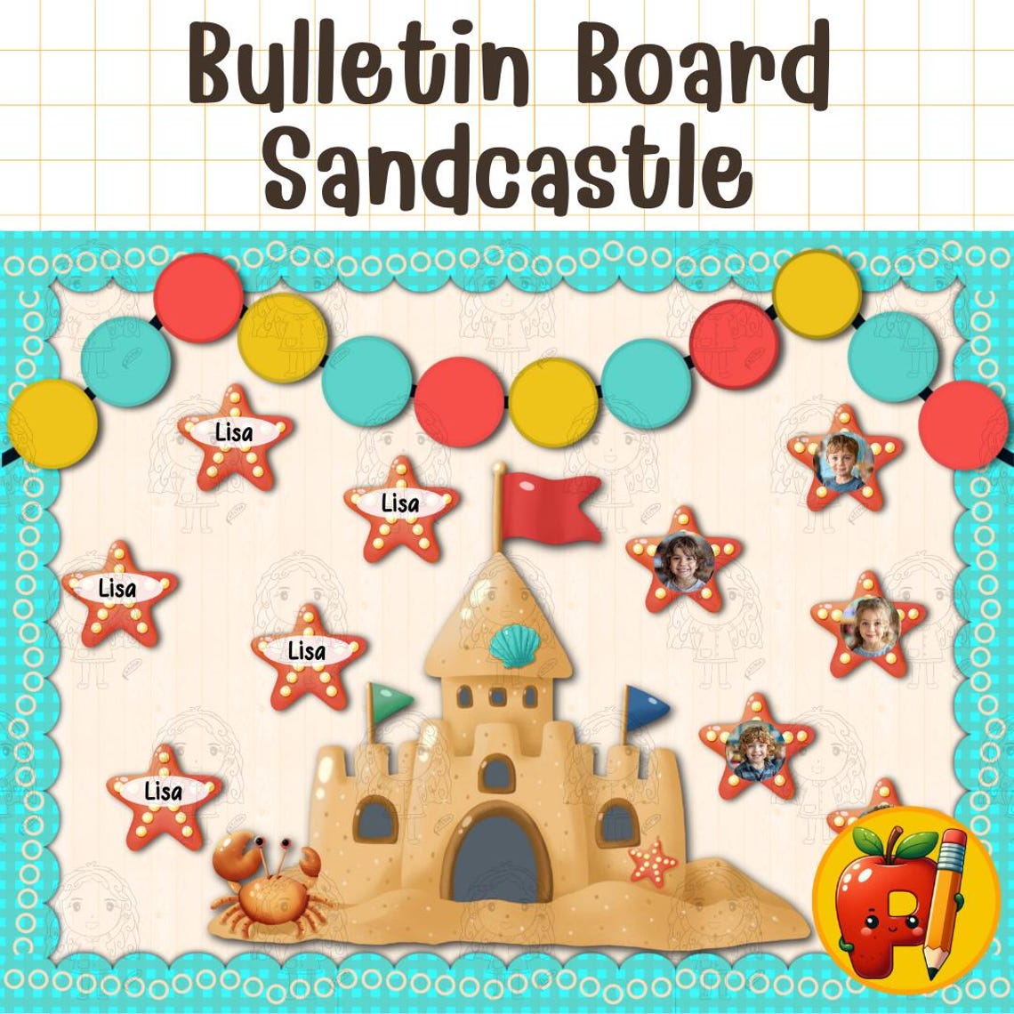 Sandcastle Bulletin Board Kit | Beach Theme Classroom Decor | Summer ...