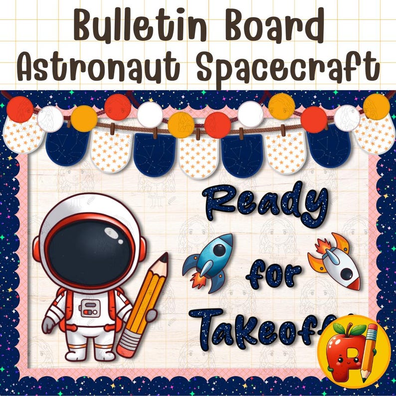 Astronaut & Space Bulletin Board | Outer Space Classroom Decor | Door ...