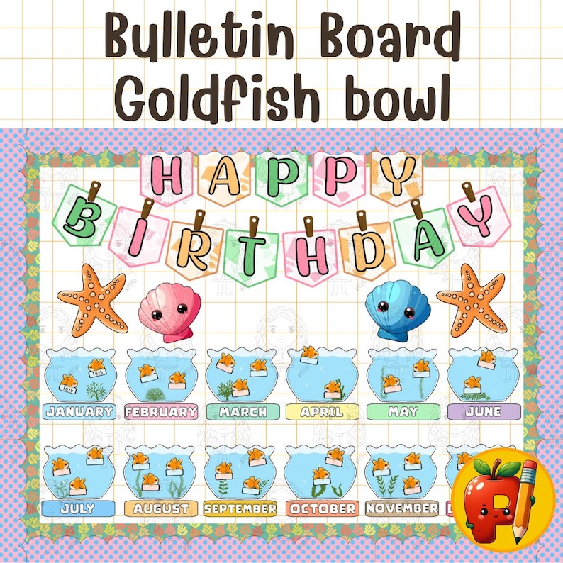 Goldfish Birthday Chart Bulletin Board Kit: Under the Sea Classroom ...
