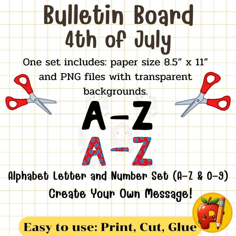Patriotic 4th of July Bulletin Board Kit | Independence Day Decor ...