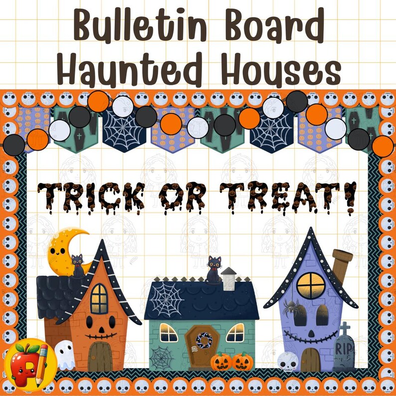 Haunted House Halloween Bulletin Board Kit: Spooky Classroom Decor ...