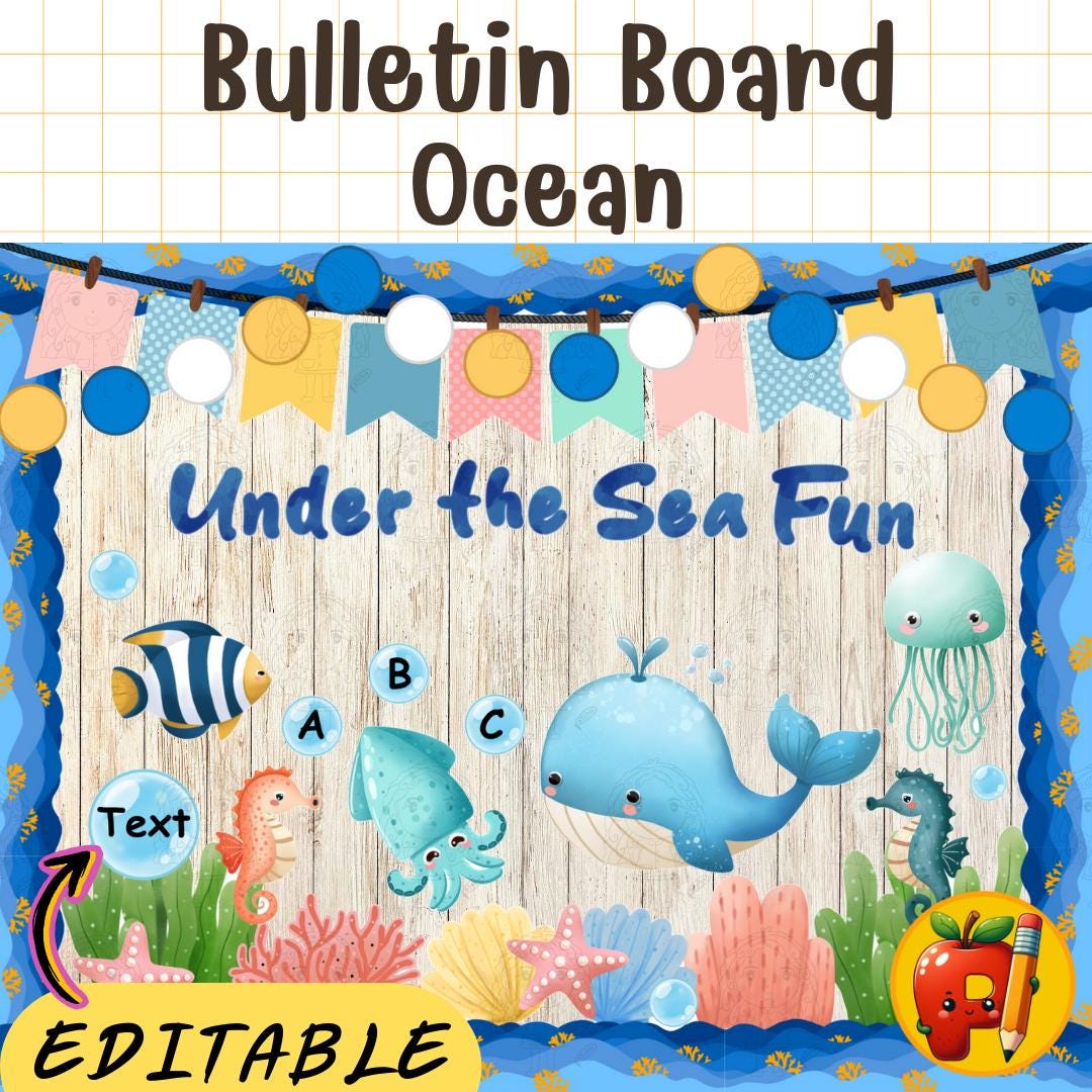 Ocean Bulletin Board Kit - Under the Sea Classroom Decor - Welcome Sign ...