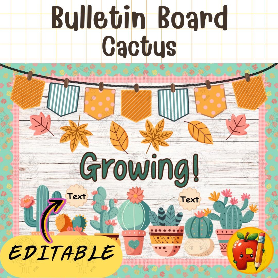 Cactus Bulletin Board Kit | Classroom Decor for Teachers | Let's Grow ...