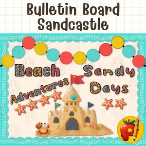 Sandcastle Bulletin Board Kit | Beach Theme Classroom Decor | Summer ...