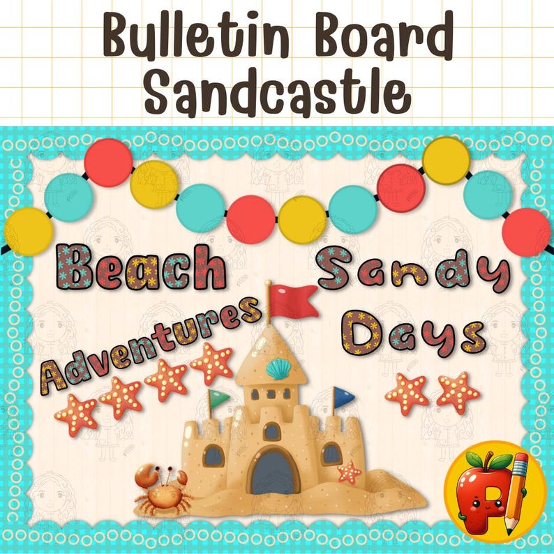 Sandcastle Bulletin Board Kit | Beach Theme Classroom Decor | Summer ...