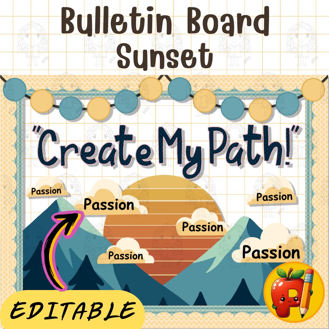 Sunset Bulletin Board Kit | Motivational Classroom Decor | Instant ...