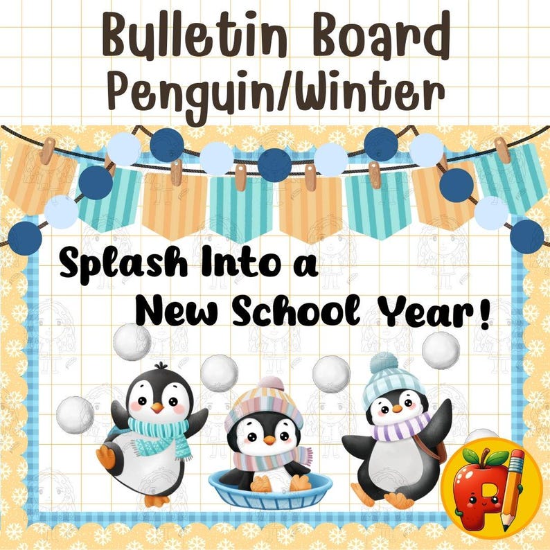 Penguin Winter Bulletin Board Kit: Winter Classroom Decor (digital ...