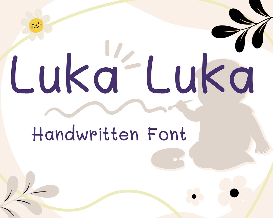 Luka Luka-handwriting Font Cute Font Neat Font Kawaii Font - Etsy