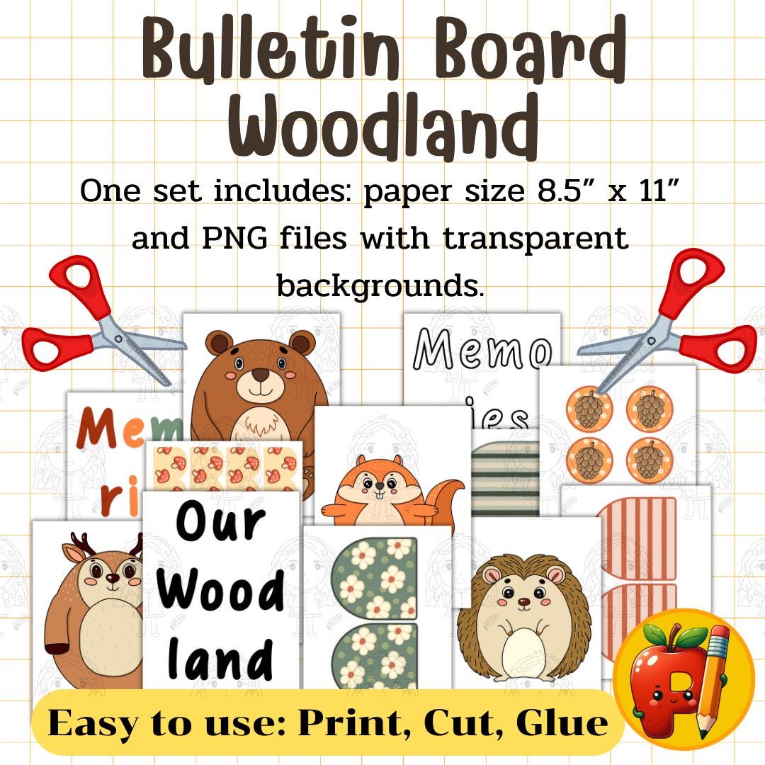 Woodland Bulletin Board Kit | Printable Classroom Decor | Forest Animal ...