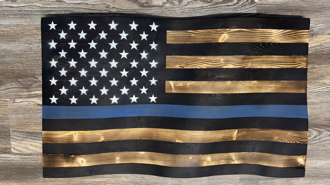 Wood Wavy Police Flag - Etsy