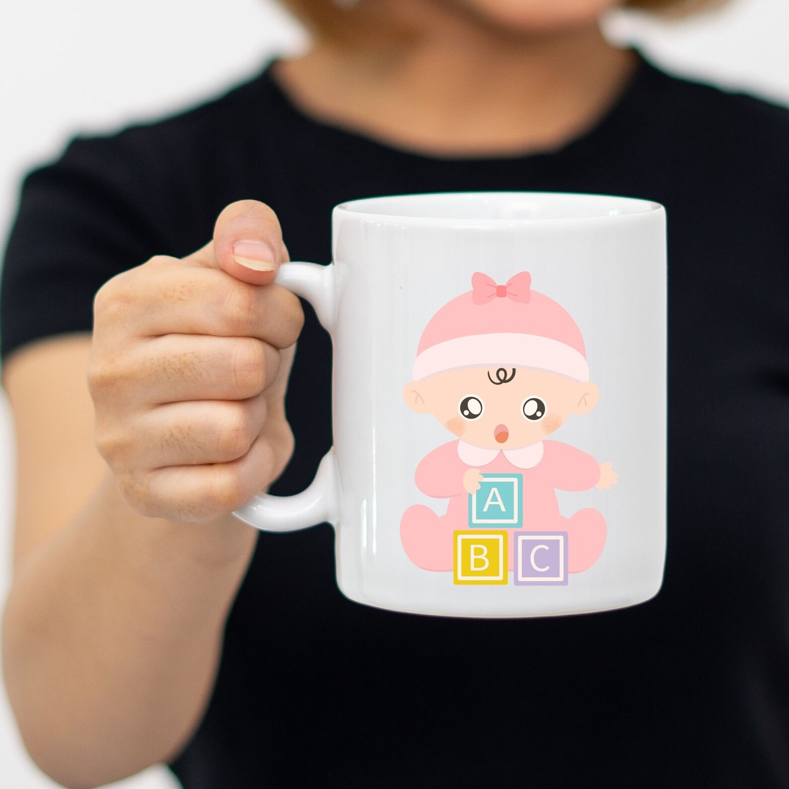 Baby Girl Clipart, Newborn Baby Graphic Elements, Pink, Little Girl ...