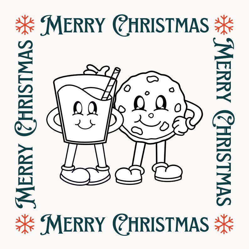 Retro Christmas Clipart , Groovy Christmas Png, Retro Christmas Doodle ...