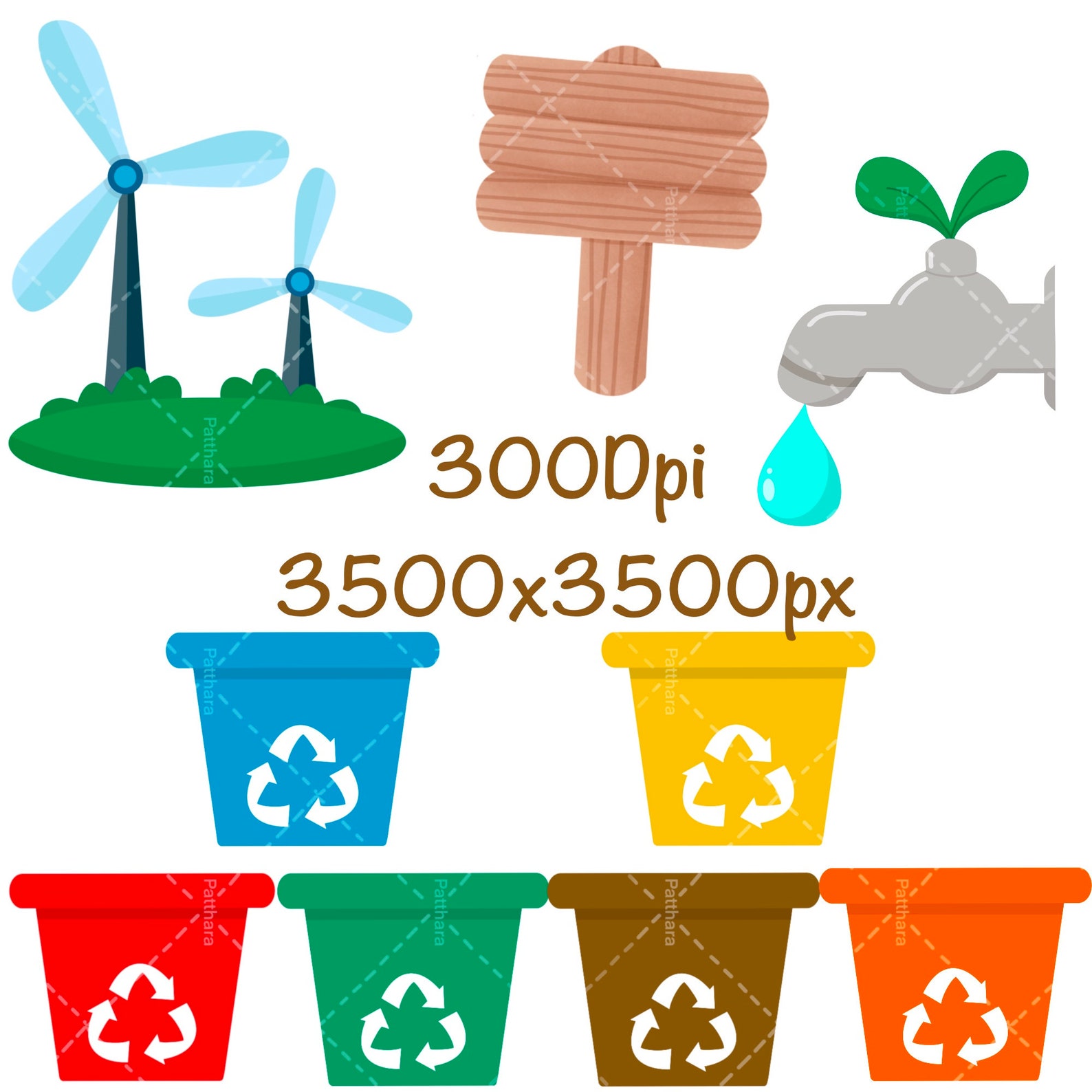 Earth Day Clipart, Recycling Clipart, Instant Download, Eco Friendly ...
