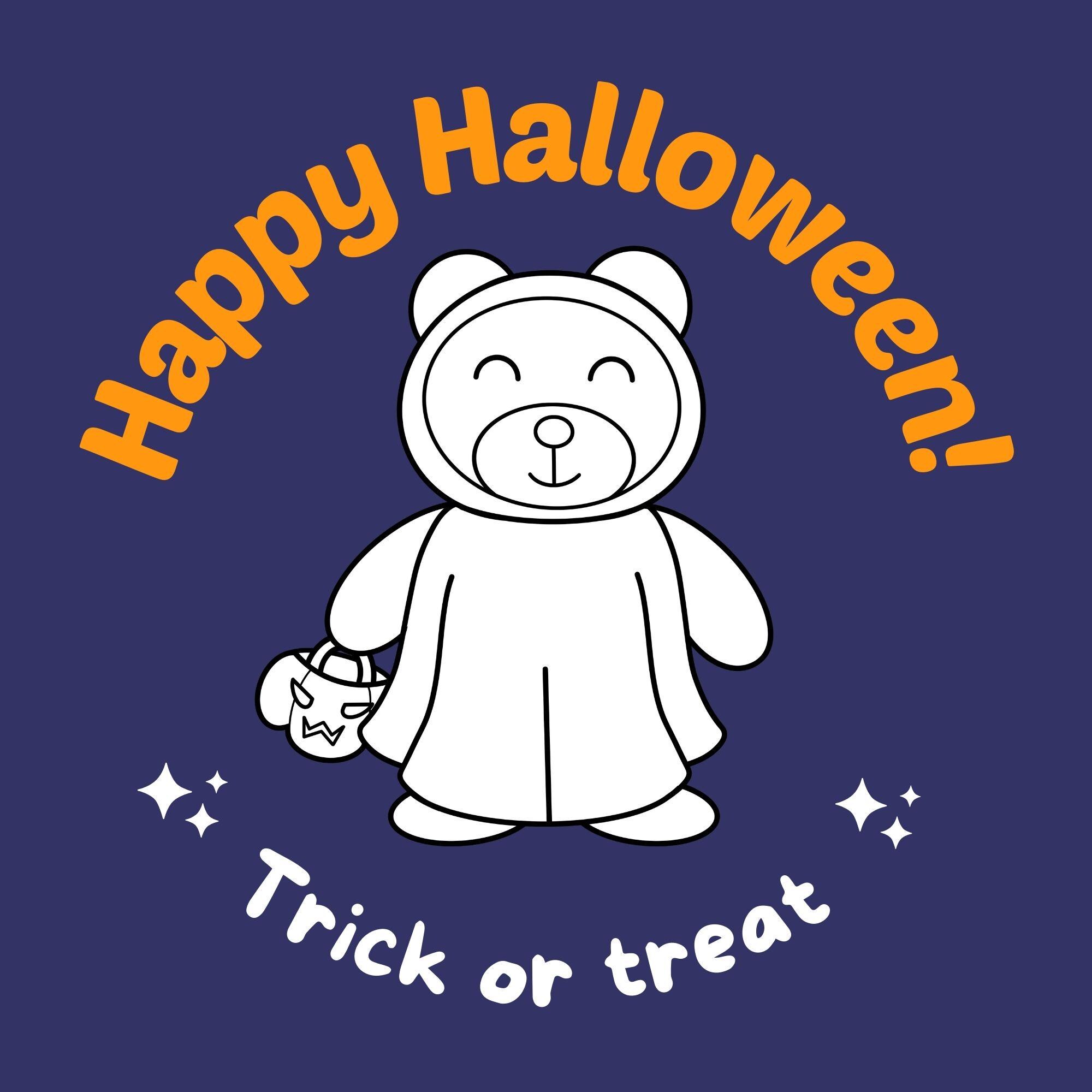 Cute Halloween Teddybear Clipart, Cartoon Teddybear, Doodle, Teddy ...