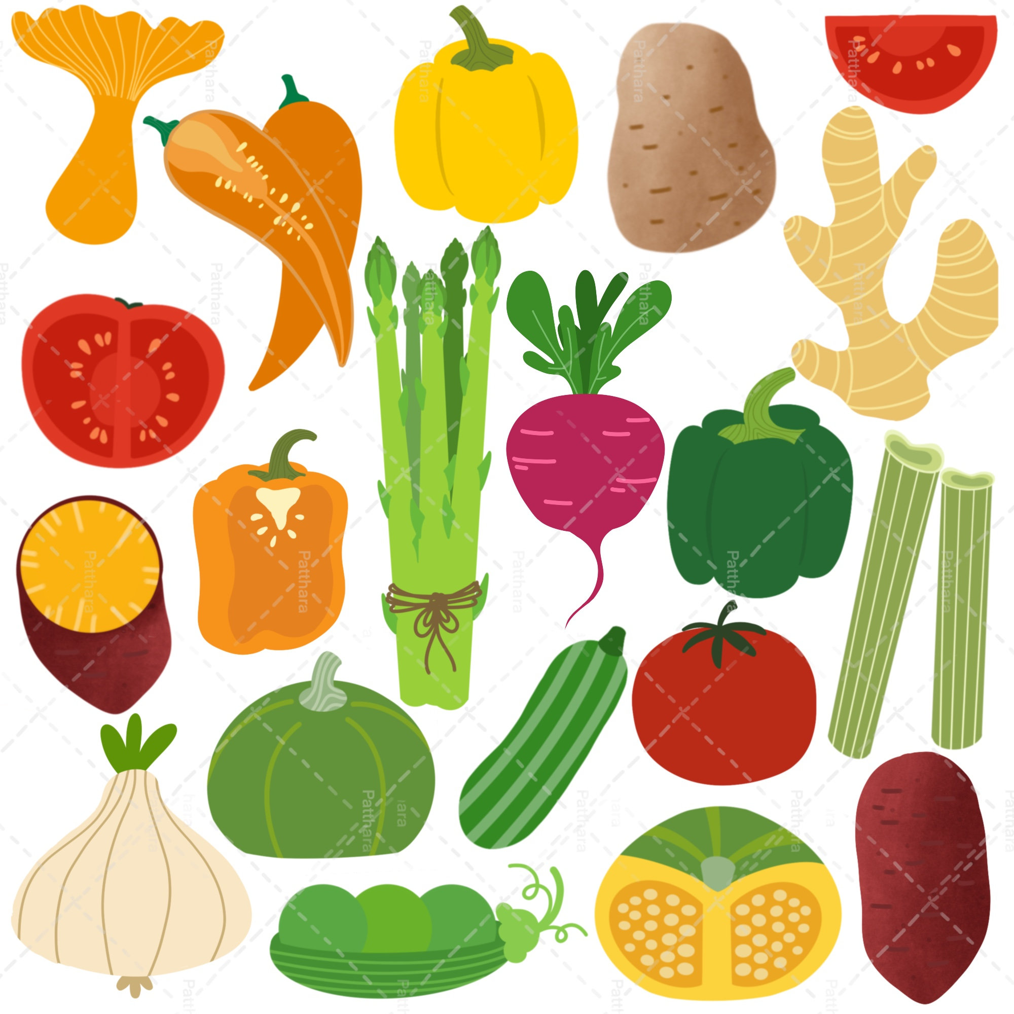 Veggies and Fruits Clipart, Vegetables Clipart, Fruits Clipart, Fresh ...