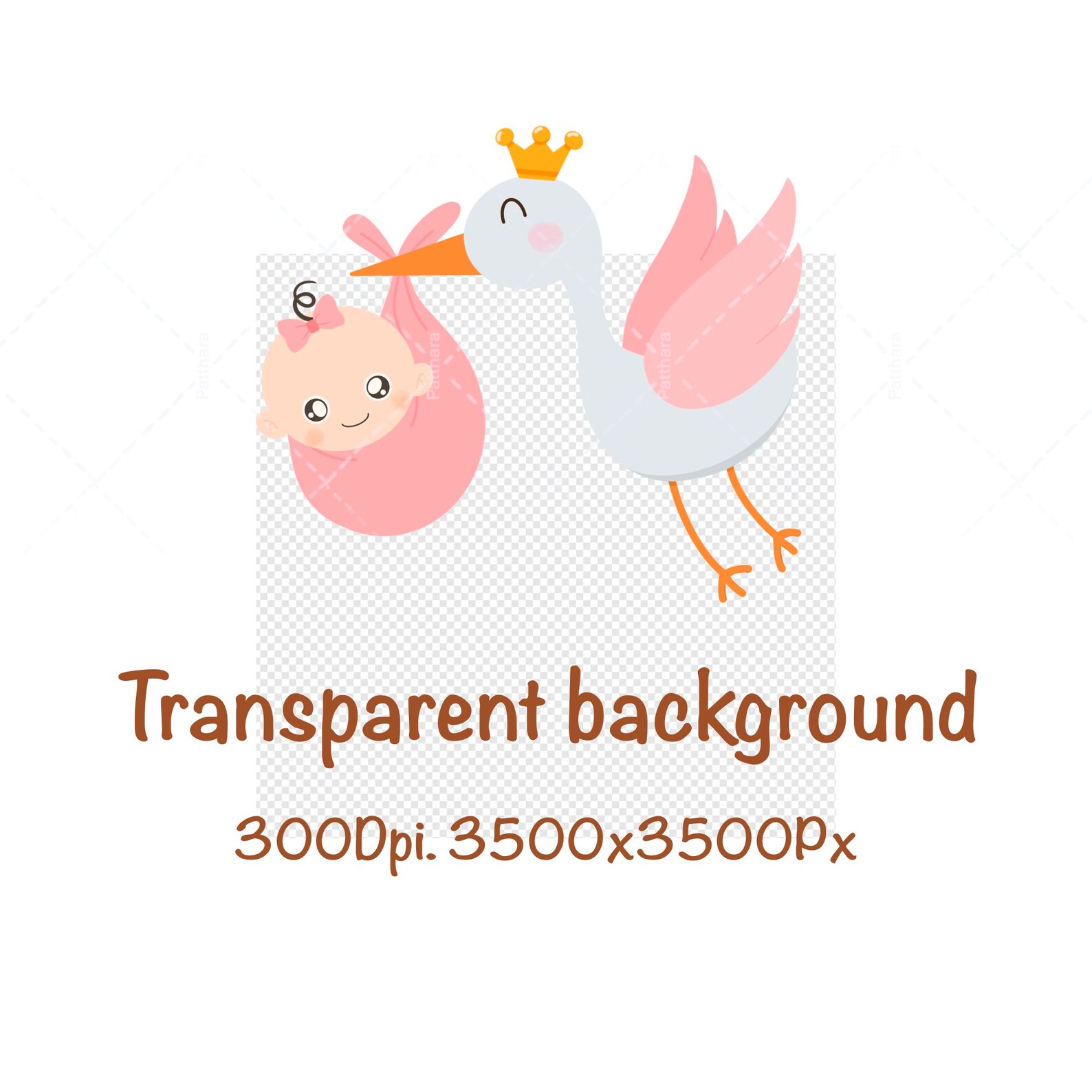 Baby Girl Clipart, Newborn Baby Graphic Elements, Pink, Little Girl ...