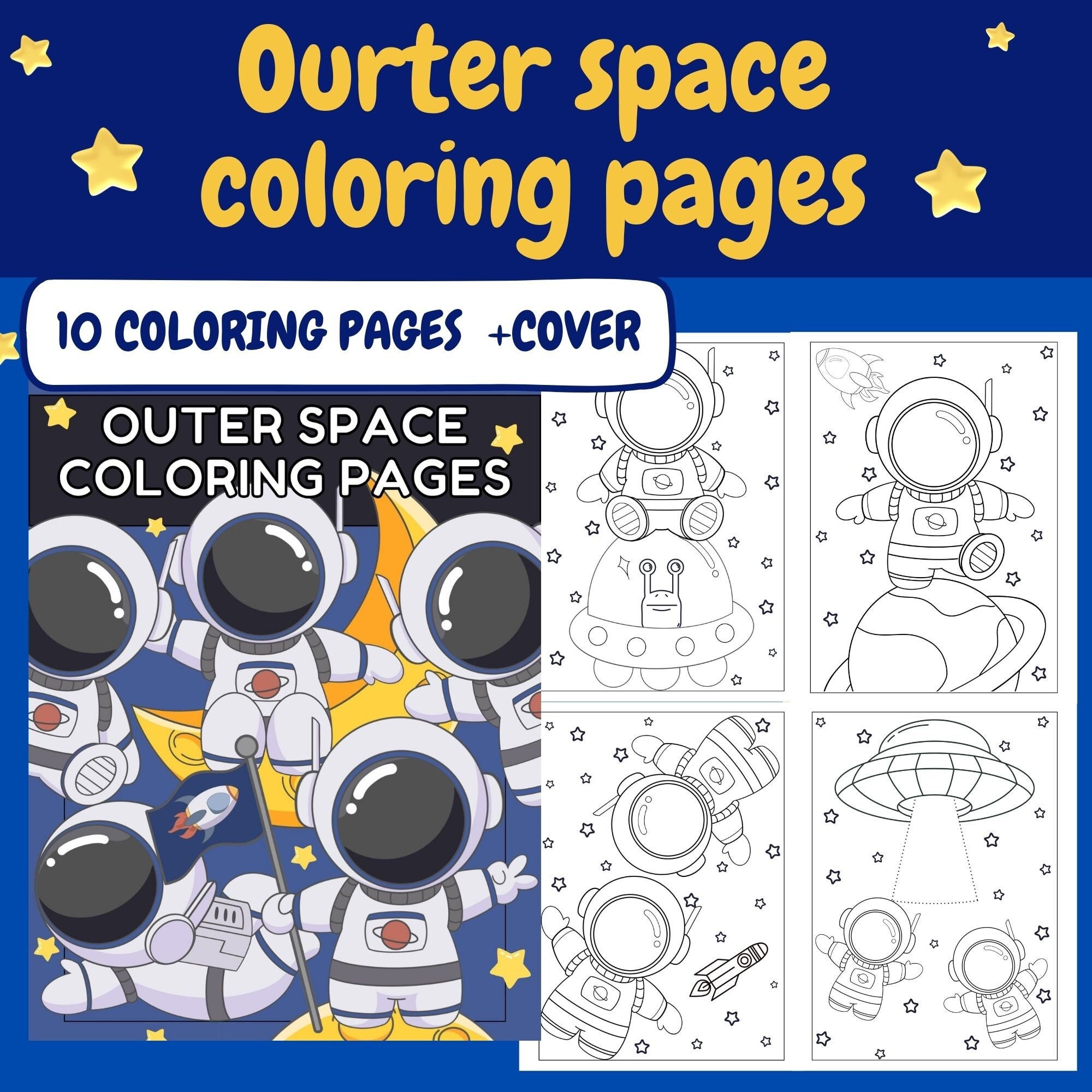 Outer Space Coloring Pages for Kids, Astronaut Coloring Pages, Planets ...