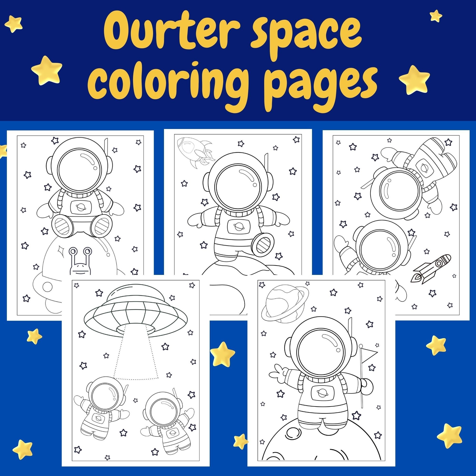 Outer Space Coloring Pages for Kids, Astronaut Coloring Pages, Planets ...