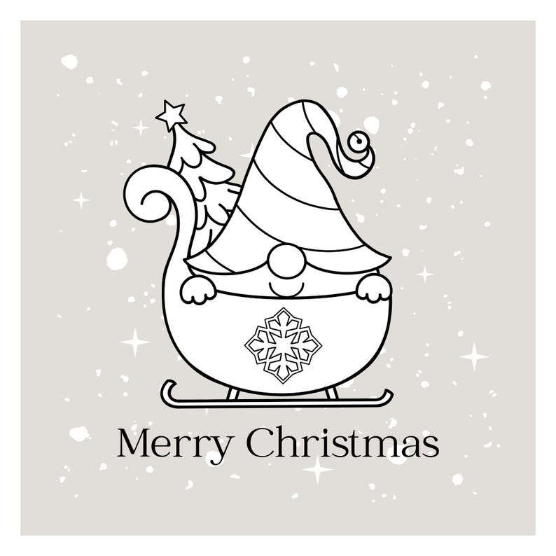Christmas Gnome Doodle Clipart: Hand-drawn PNG Bundle (digital Download ...