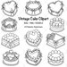 Vintage Cake Clipart, Wedding Cake, Birthday Cake, Valentine's Cake ...